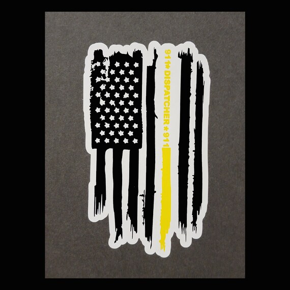 911 Dispatch Distressed Flag Vinyl Decal Sticker dispatch | Etsy