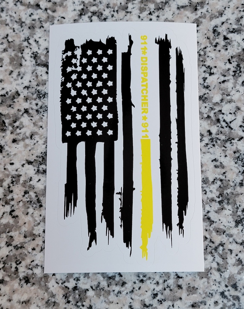 911 Dispatch Distressed Flag Vinyl Decal Sticker dispatch - Etsy