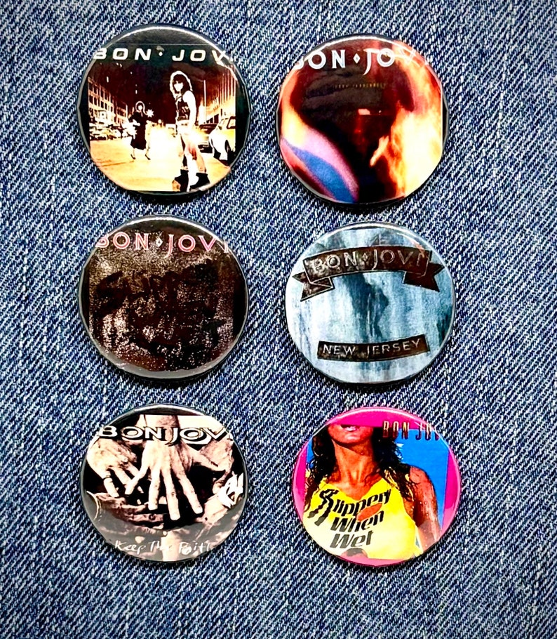 Bon Jovi the First 5 - 1.5” Pin Back Button Set W/ Bonus Button - Etsy