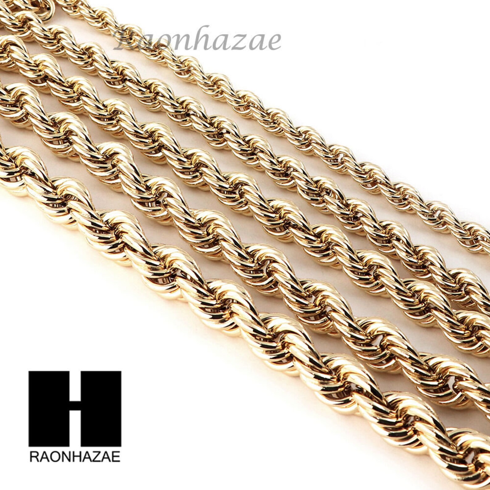 New Run Dmc 14k Yellow Gold Plated 12 to 20mm Wide 30" Hollow Dookie ...