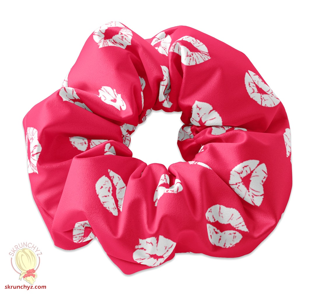 Lipstick Kiss Print Scrunchys, Kissing Lips Scrunchies, Kissing Hair ...