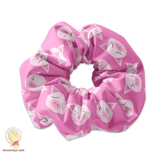 Cute Pink Watercolor Pigs Scrunchie Hair Tie Pig Scrunchy | Etsy