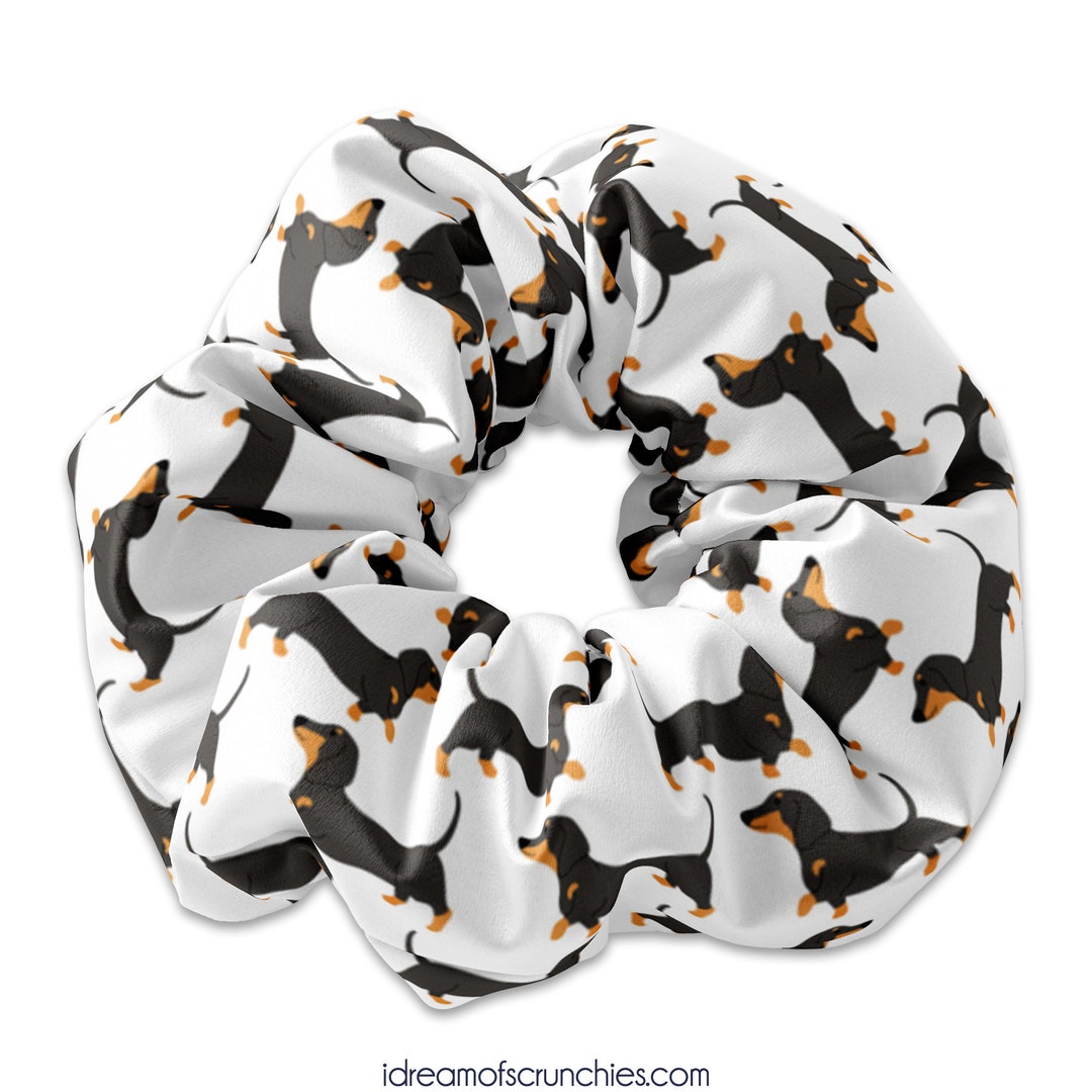 Cute Dachshund Pattern Scrunchy, Dachshund Dog Scrunchies, Dog Print ...