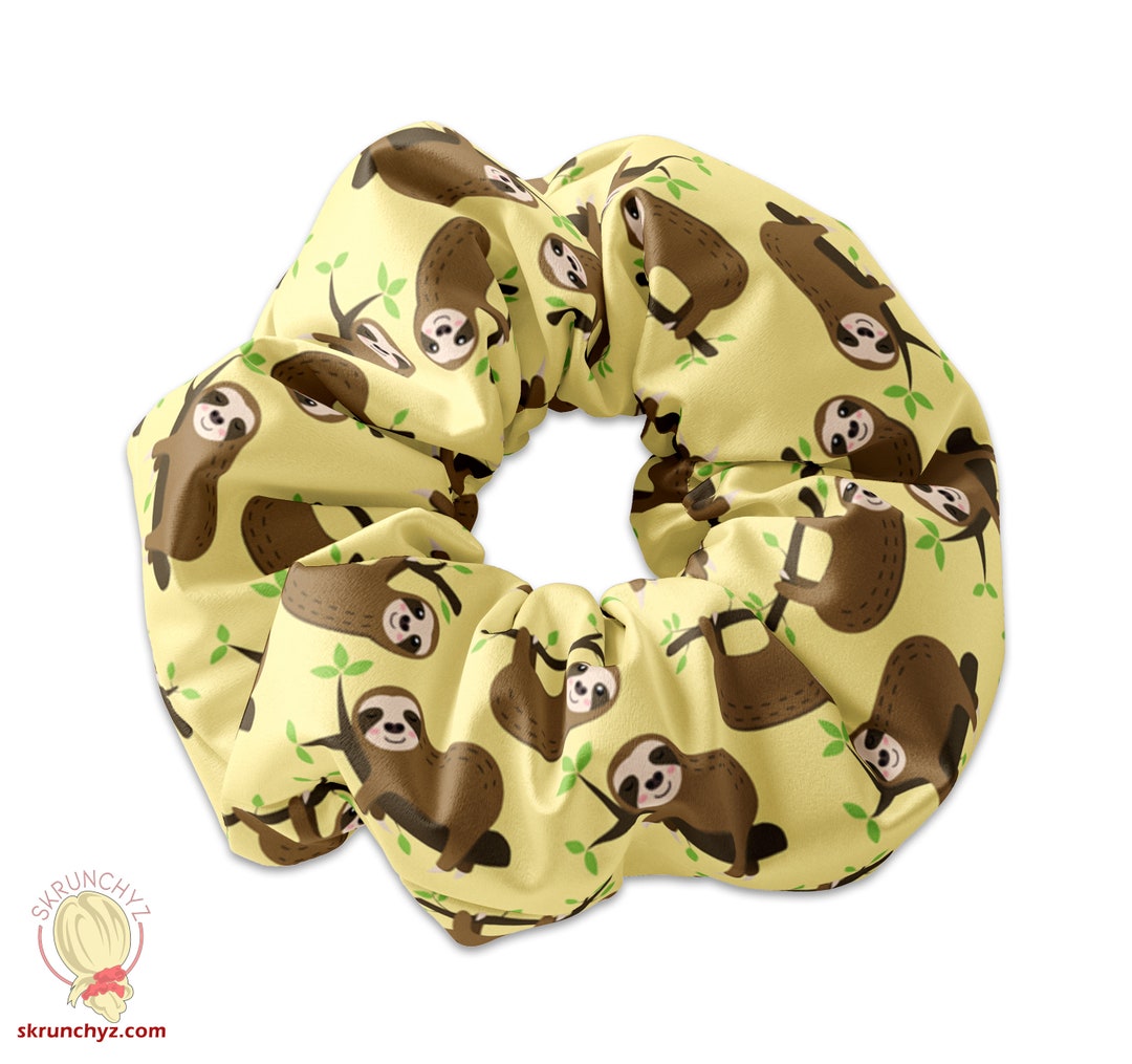 Cute Sloth Scrunchie Hair Tie, Sloth Life Scrunchy Hair Tie - Etsy