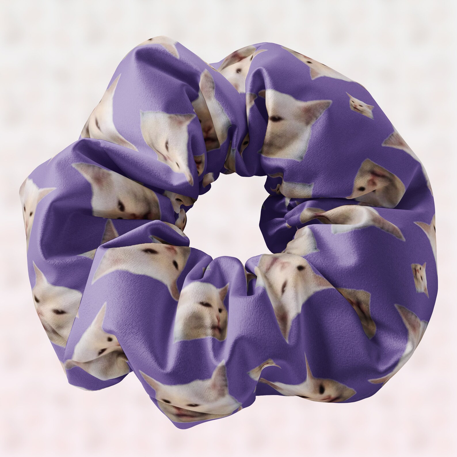 Personalized Cat Faces Scrunchie Hair Tie, Funny Cat Faces Scrunchy ...