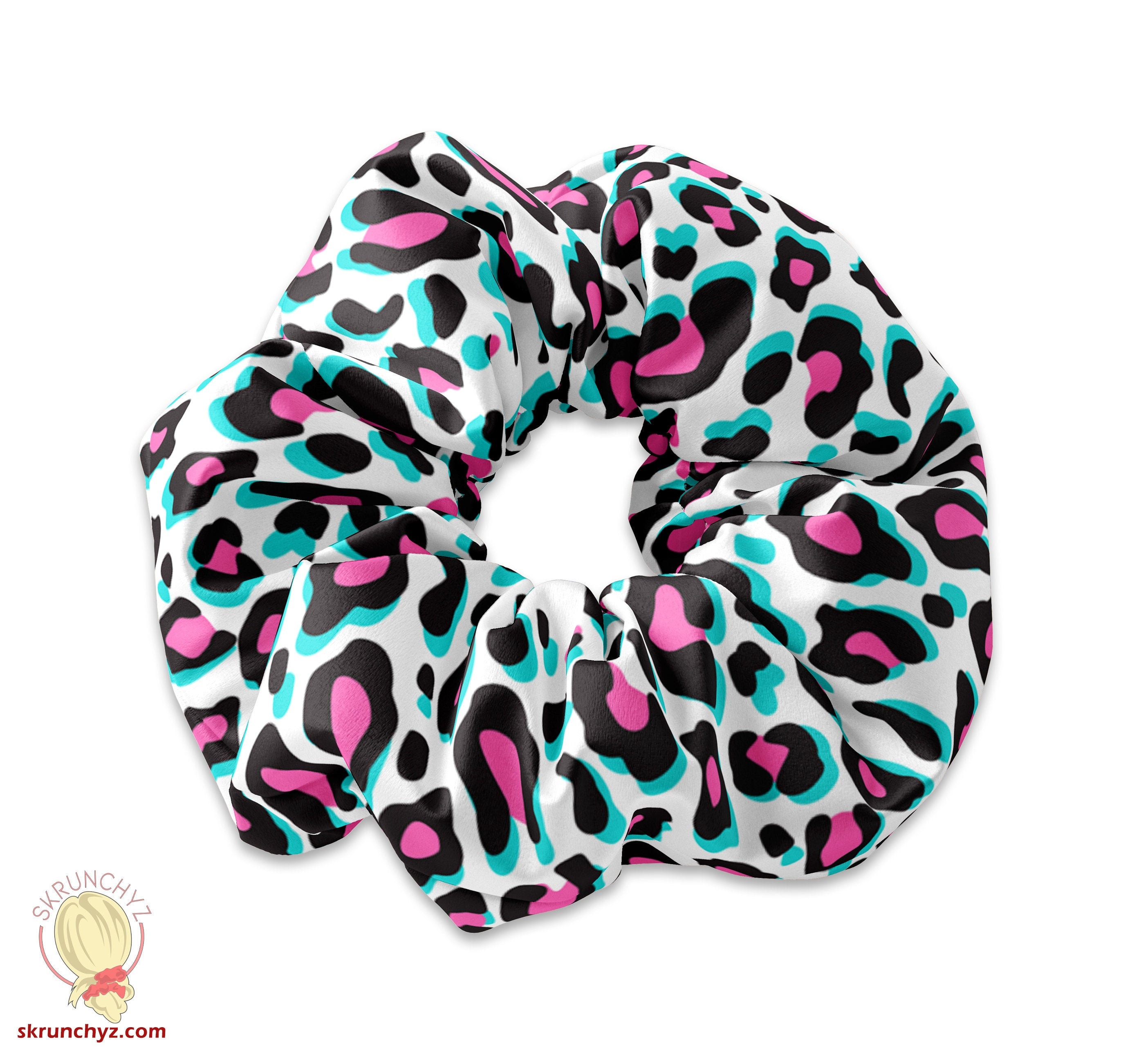 Funky 80s Retro Leopard Print Scrunchie Hair Tie Hair | Etsy