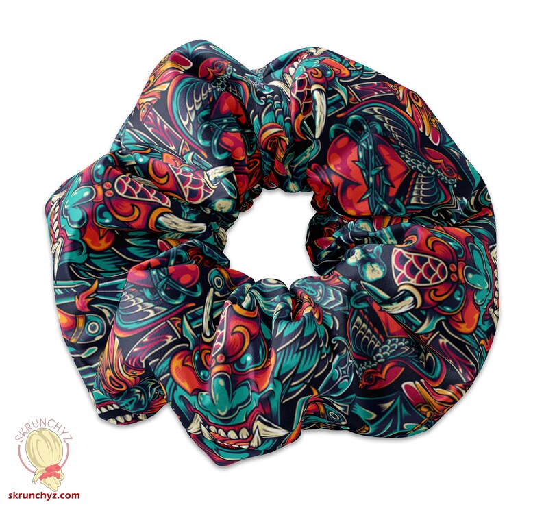 Vintage Tattoo Designs Scrunchie Hair Tie, Tattoo Parlor Scrunchy ...