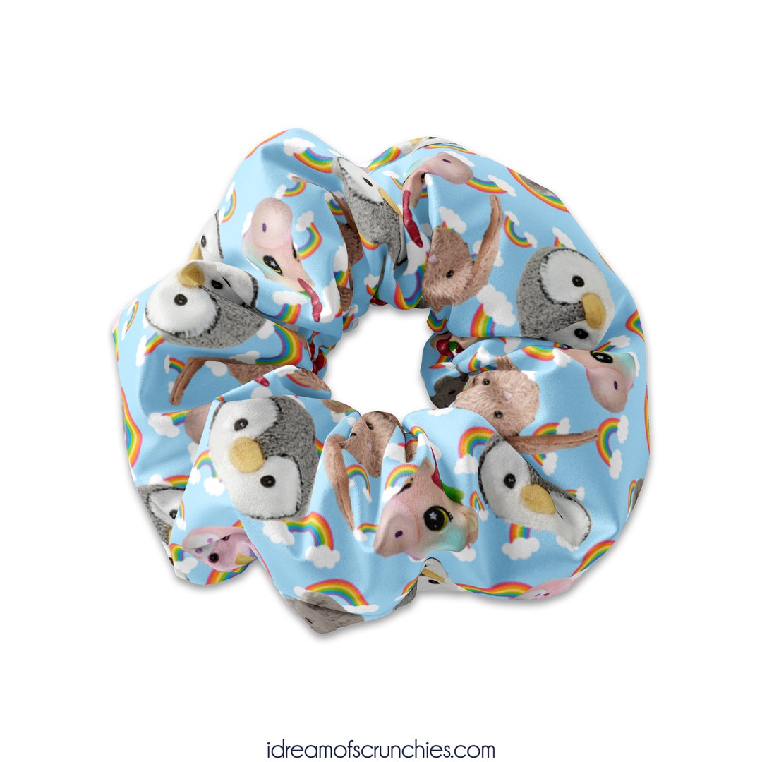 Personalized Stuffed Animal Faces Scrunchy Hair Tie, Your Stuffed ...