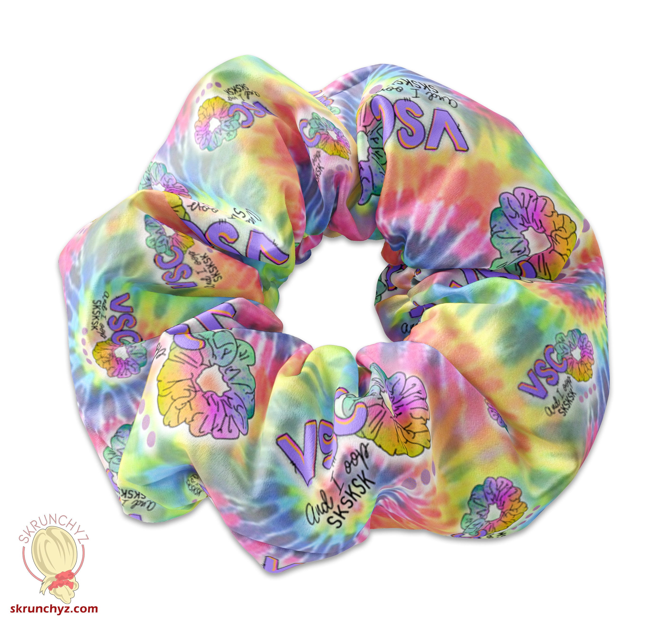 VSCO Fan Tiedye Handmade Hair Scrunchie, Great Accessory for Vsco Girls ...