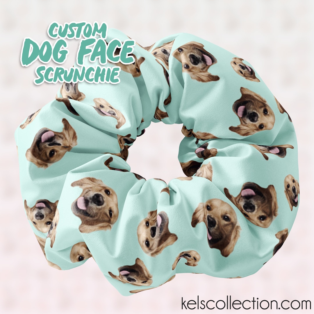 Personalized Dog Faces Scrunchie Hair Tie, Funny Dog Faces Scrunchy ...
