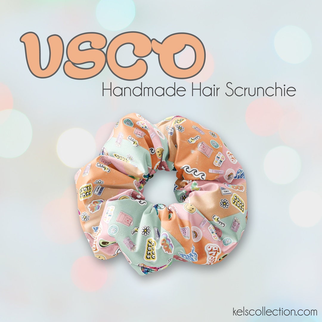 VSCO Fan Favorites Handmade Hair Scrunchie With Rainbow Pastel Fabric ...