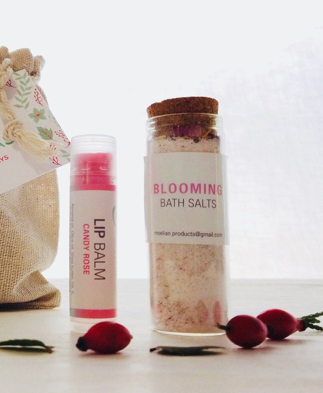Mini Spa Gift Set: Handmade Bath Salts & Lip Balm - Etsy