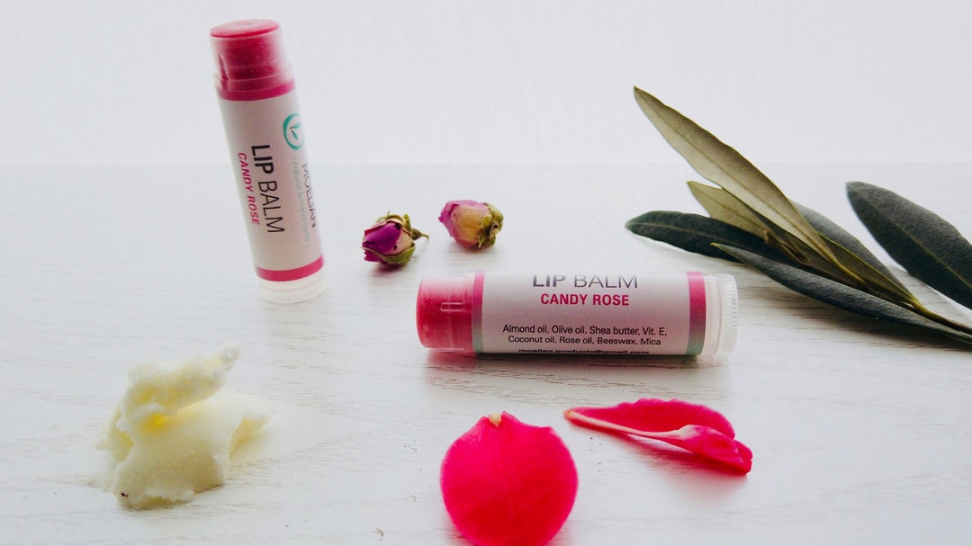 Rose Lip Balm, Natural Lip Care, Olive Oil Lip Balm, Organic Beauty ...