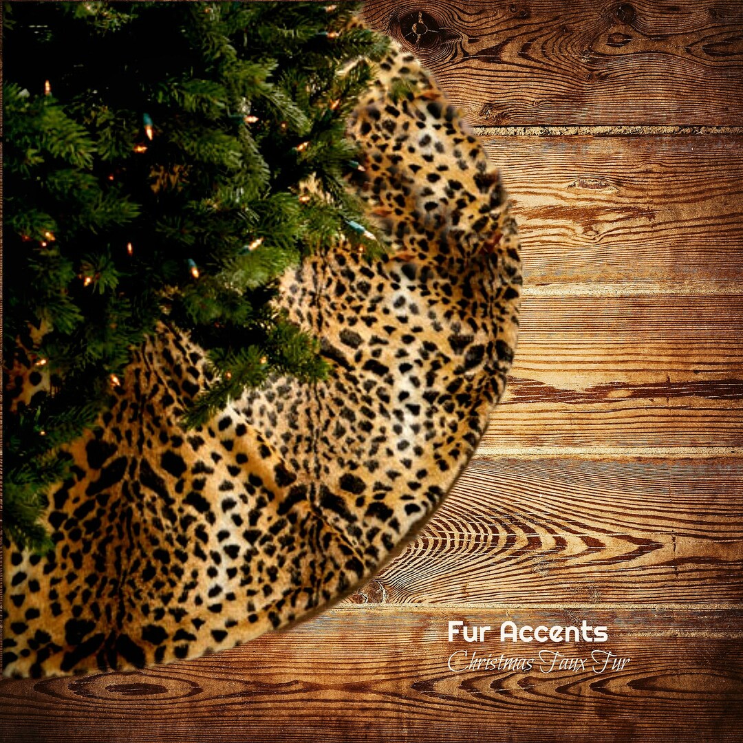 Soft Faux Fur Tree Skirt Round Leopard Pattern Rug - Etsy