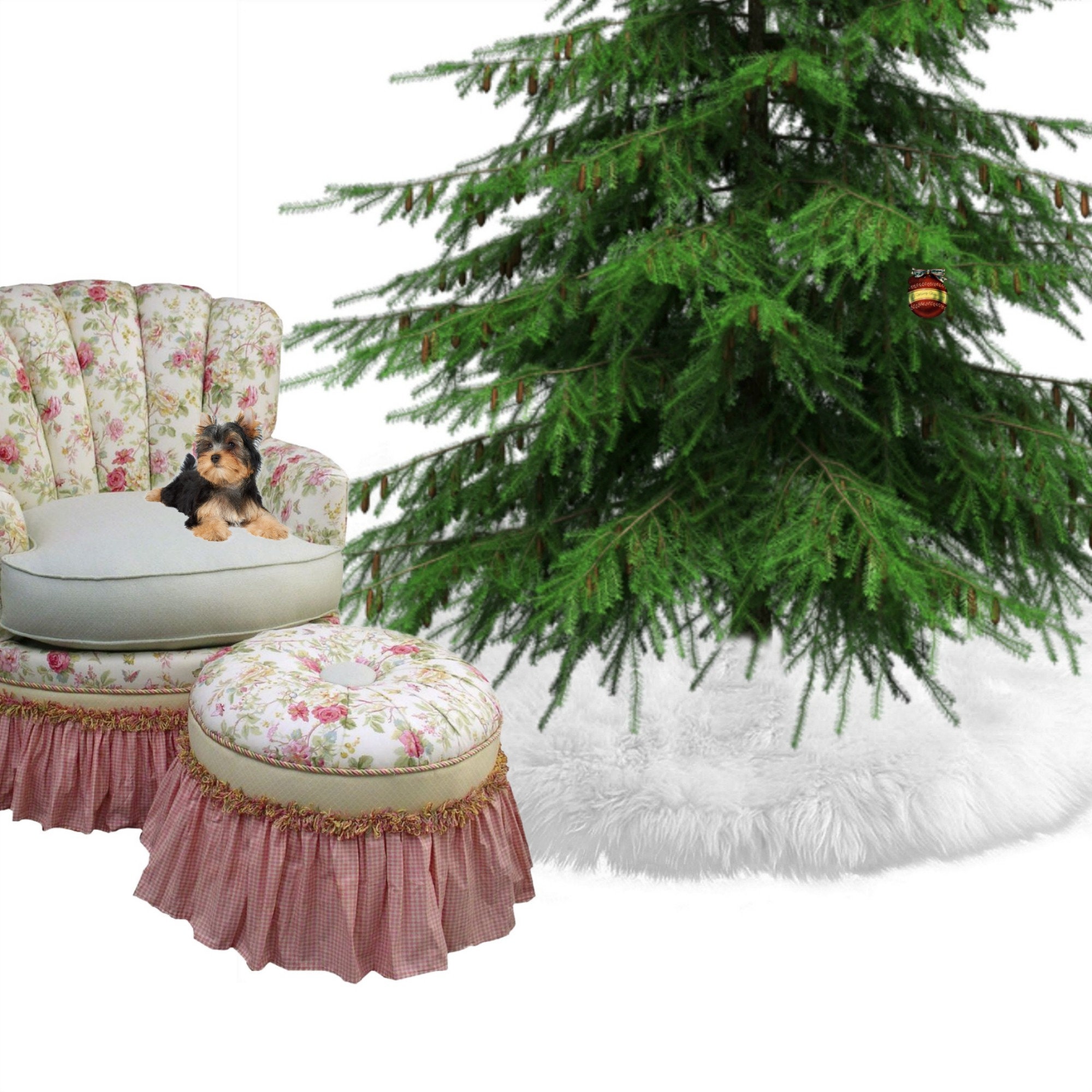 Soft Faux Fur Tree Skirt Thick Round Shag Christmas - Etsy