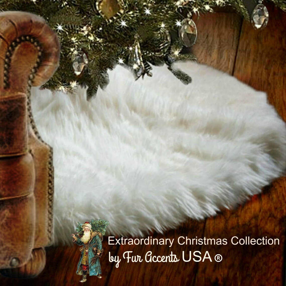 Faux Fur Christmas Tree Skirt, Plush Shag, Holiday Decoration - Etsy