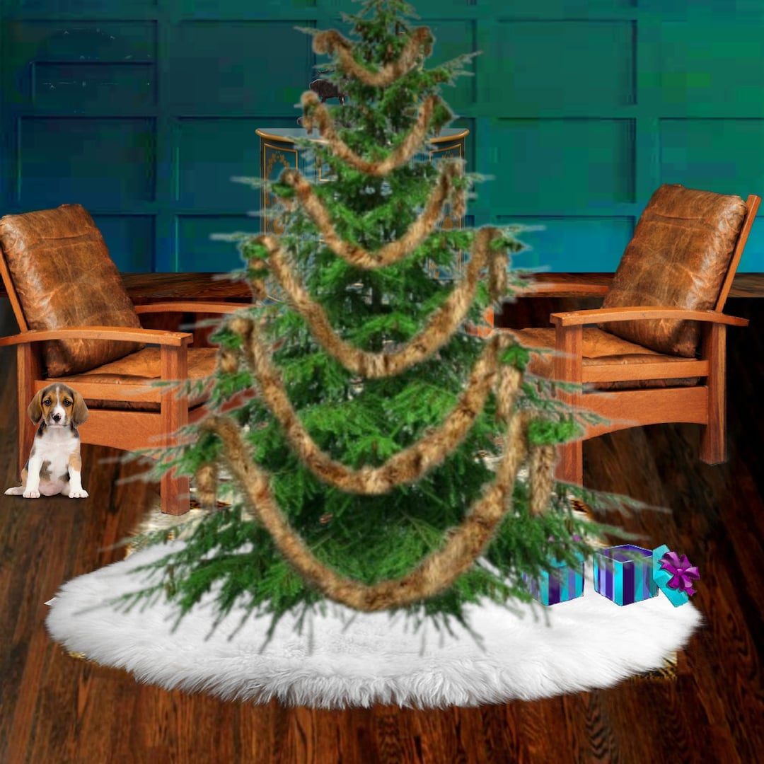 Premium Shag, Faux Fur Christmas Tree Skirt or Garland - Swag ...