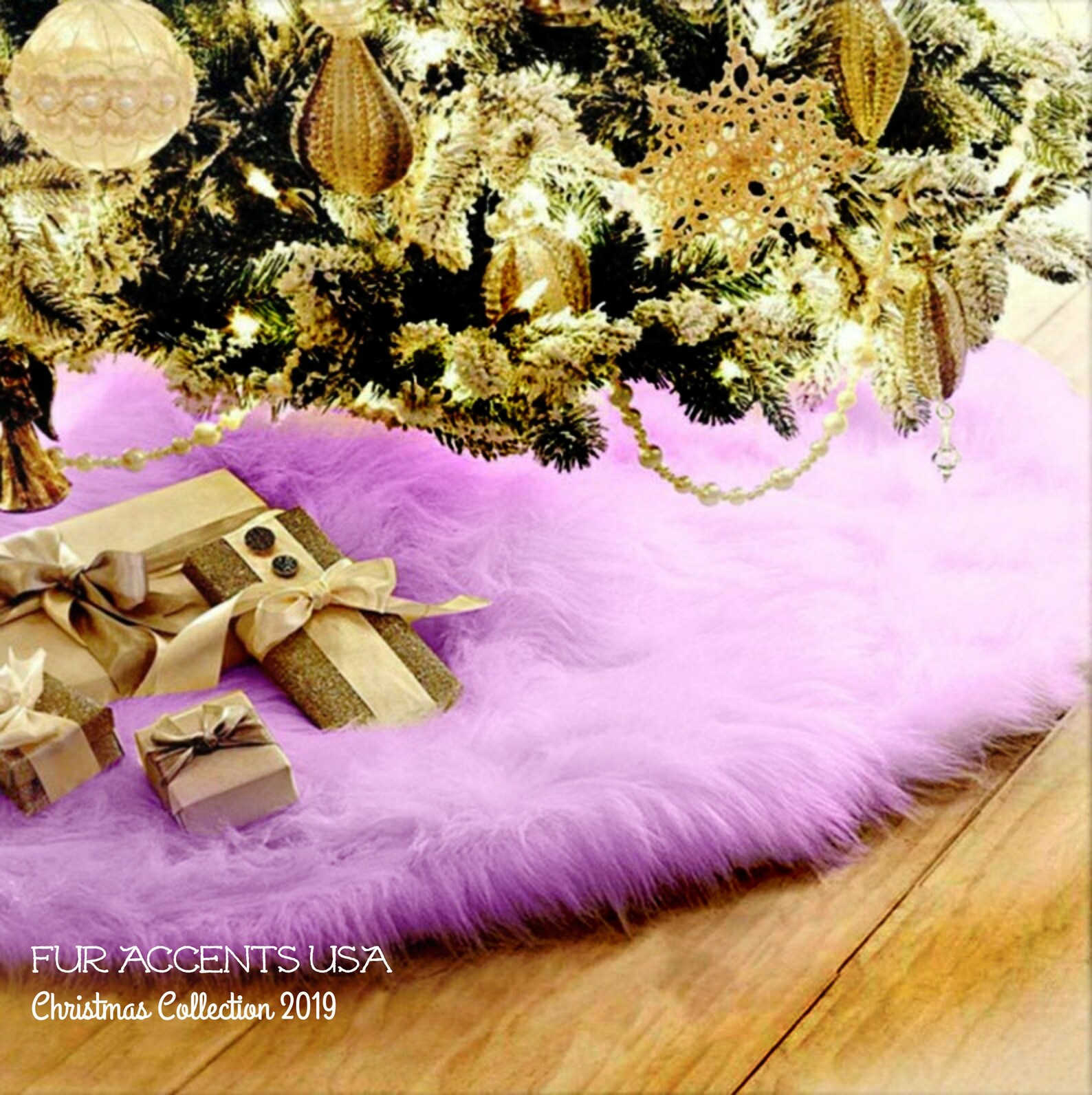 Faux Fur Christmas Tree Skirt, Plush Shag, Holiday Decoration - Etsy