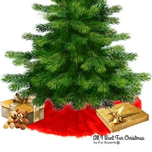 Soft Faux Fur Tree Skirt, Thick Round Shaggy, White, Pink, Purple ...