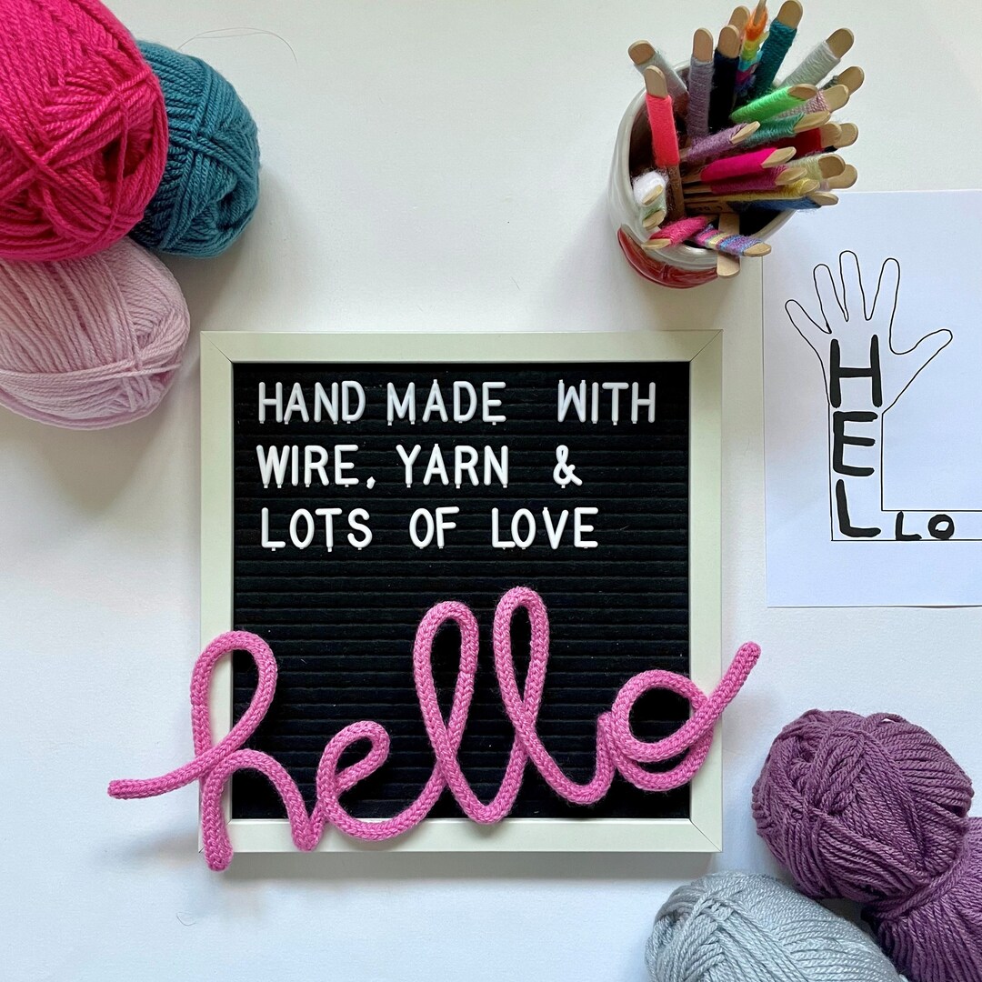 Personalised wire word / Loopylollipop / knitted word / knitted wire ...