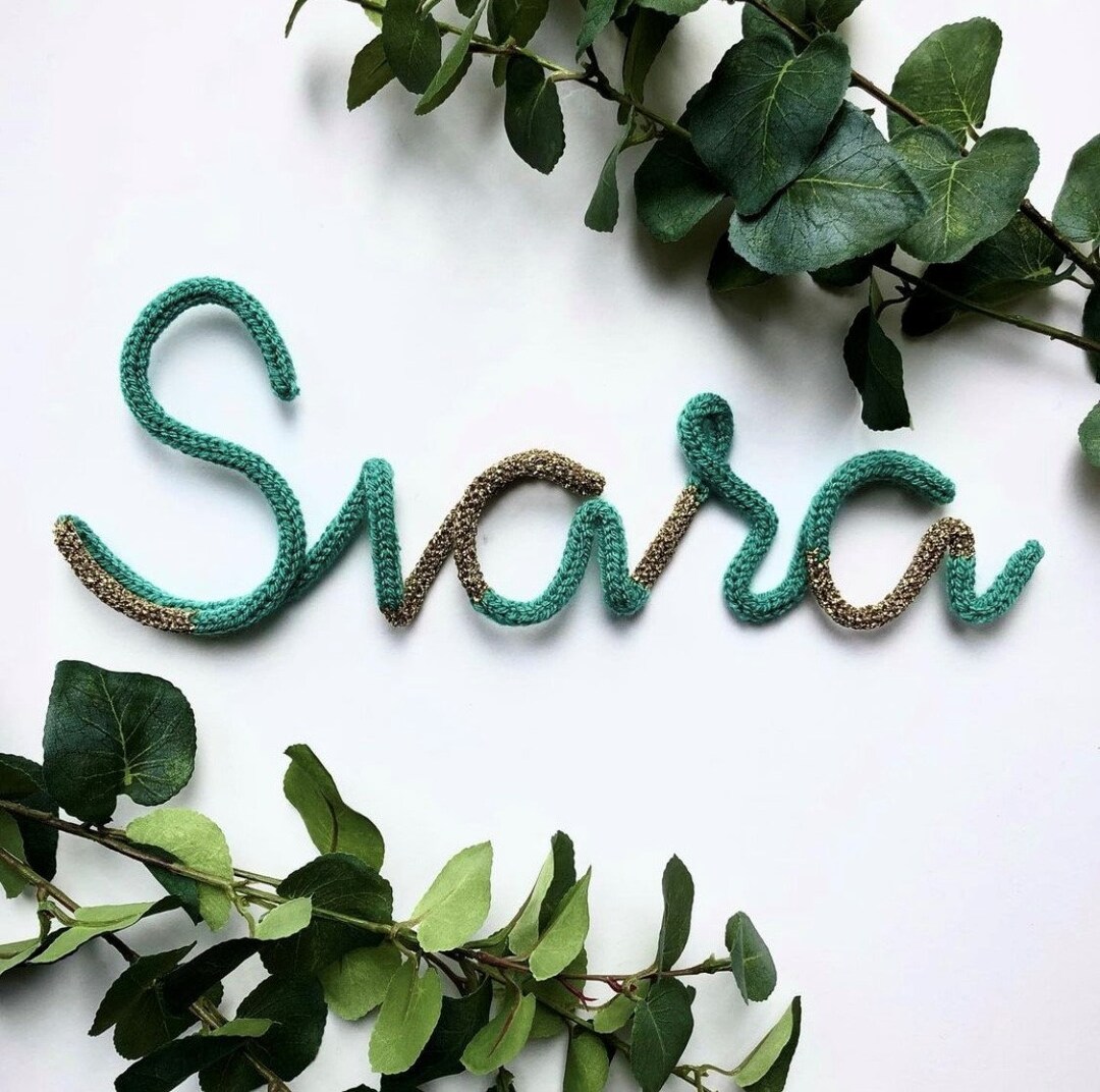 Multicoloured Knitted Wire Name / Loopy Lollipop / Wire Word / Knitted ...