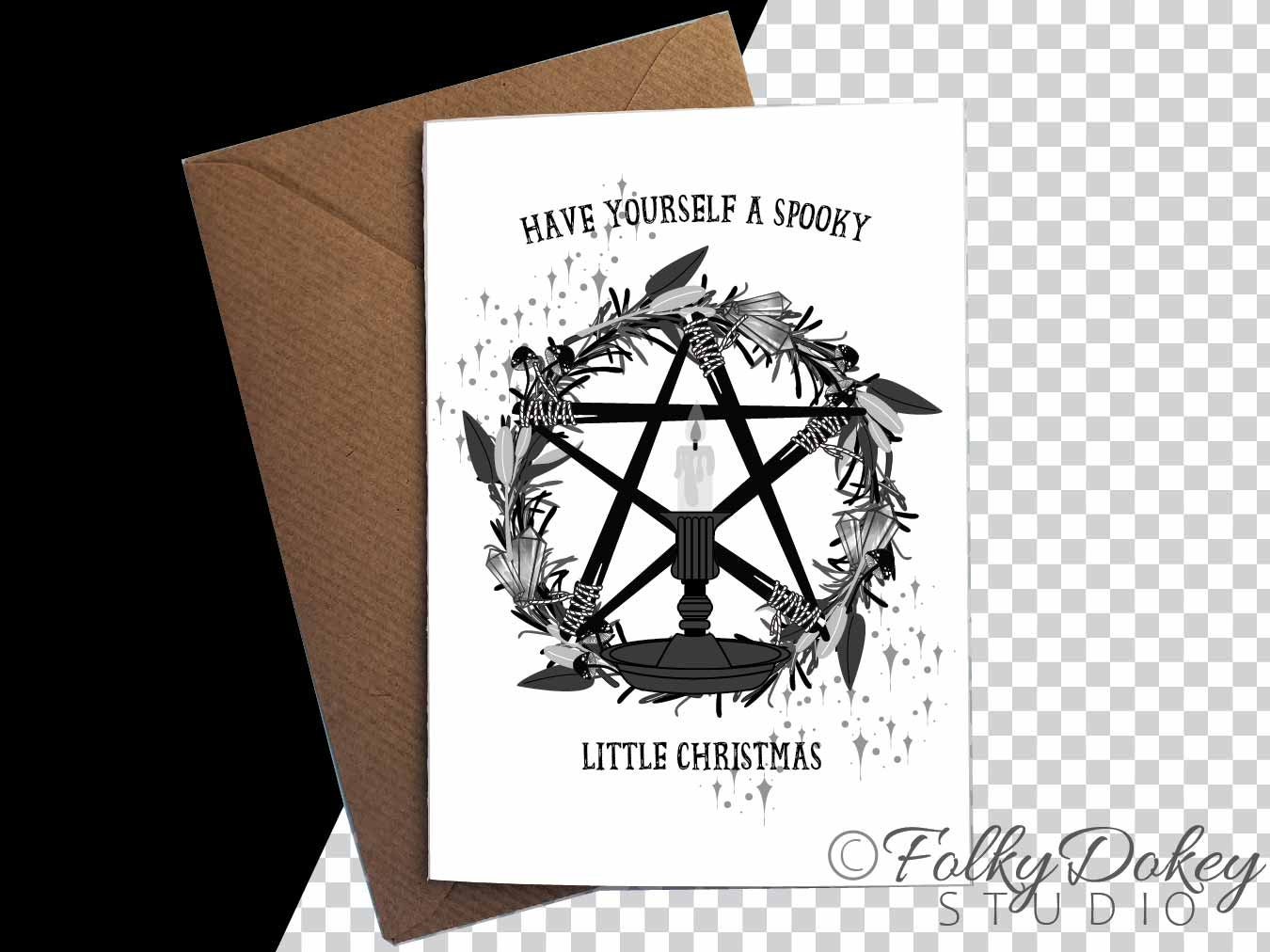 Spooky Christmas Card, Creepy Christmas, Witchy Christmas Card, Pagan Christmas, Wicca Christmas ...