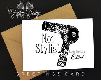 Hairdresser Card Happy Birthday Hair Stylist Card | Etsy UK