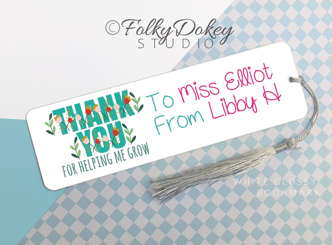 Teacher Bookmark Gift for End of Term Thank You Present for School ...