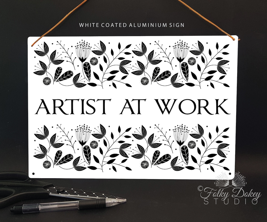 Artists Studio Sign, Artist at Work Wall Print, Artist Gift, Art ...