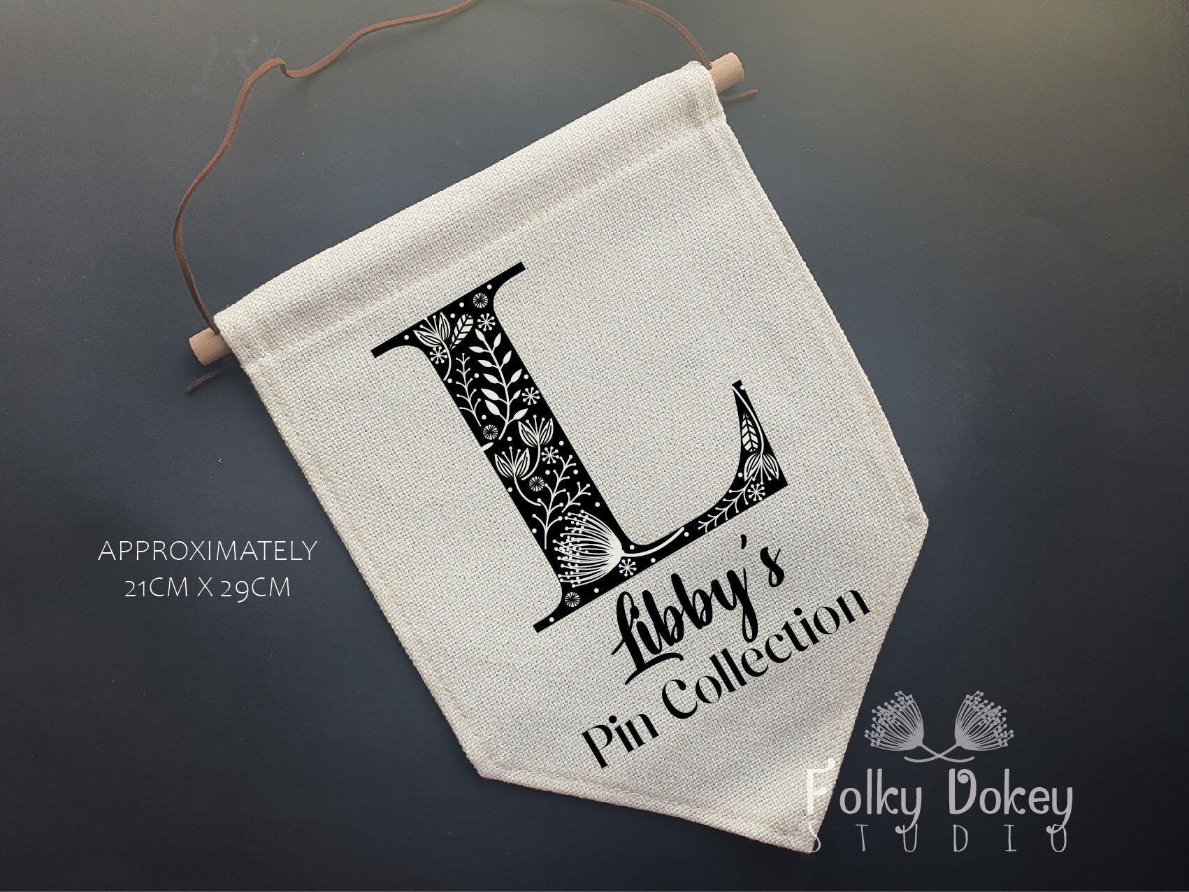 Personalised Pin Banner Enamel Pin Holder Pin Holder With - Etsy