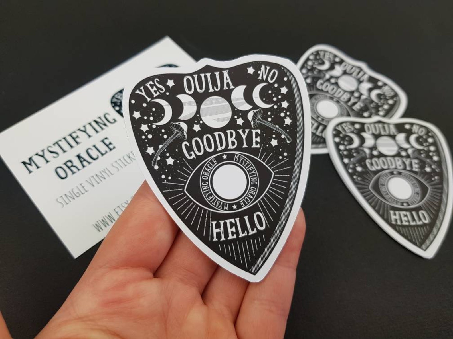 Planchette Sticker Black and White Ouija Board Witchy - Etsy