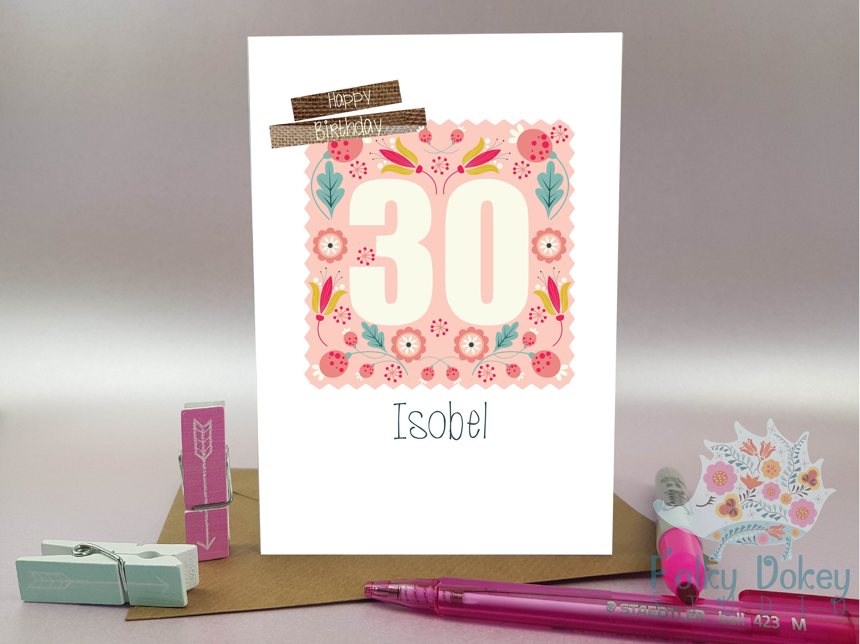 Happy 30th Card 30th Birthday Card Card for Her Pretty - Etsy UK
