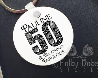 50th Birthday Keyring - Etsy
