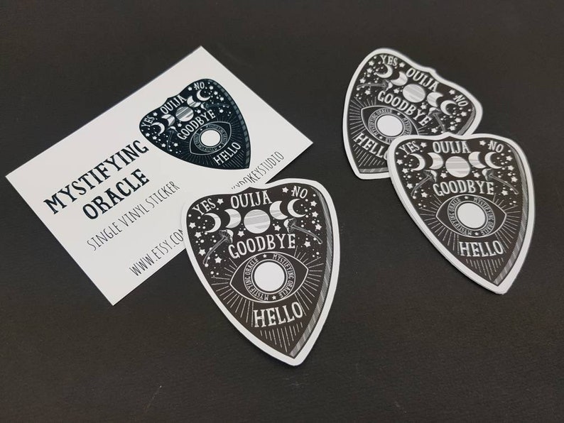 Planchette Sticker Black and White Ouija Board Witchy - Etsy