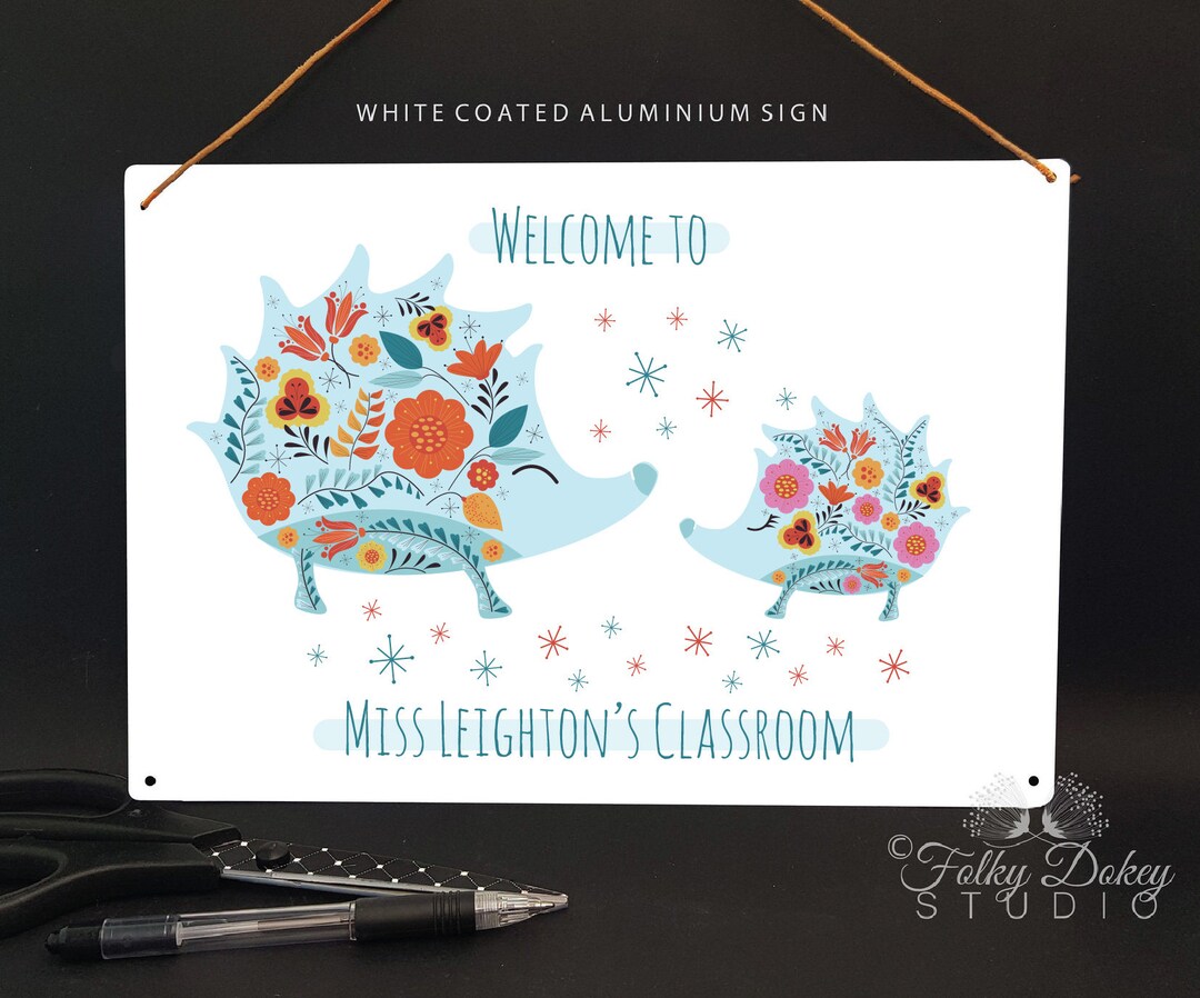 Hedgehog Class Sign, Teacher Door Sign, Personalised Plaque, Teacher ...