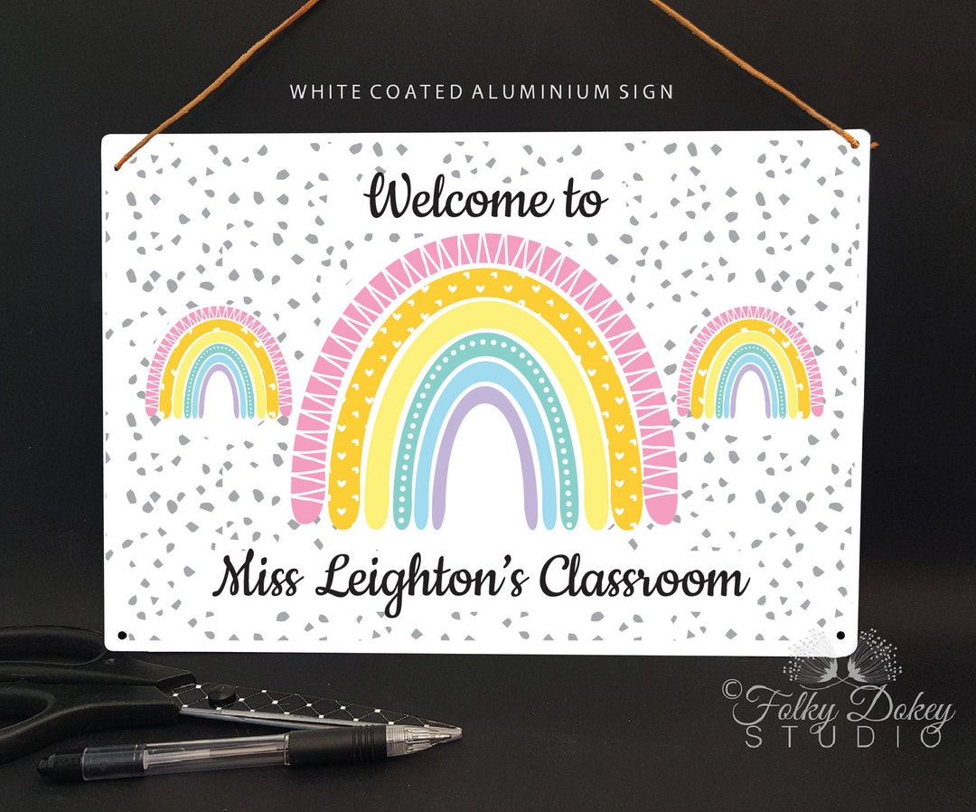 Rainbow Door Sign, Teacher Rainbow Gift, Classroom Sign, Rainbow Sign ...