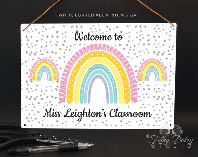 Rainbow Door Sign, Teacher Rainbow Gift, Classroom Sign, Rainbow Sign ...