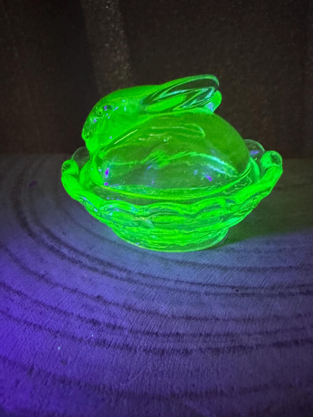 Uranium Bunny Rabbit Salt Dish Glass Woodland Weird Unique Vintage ...