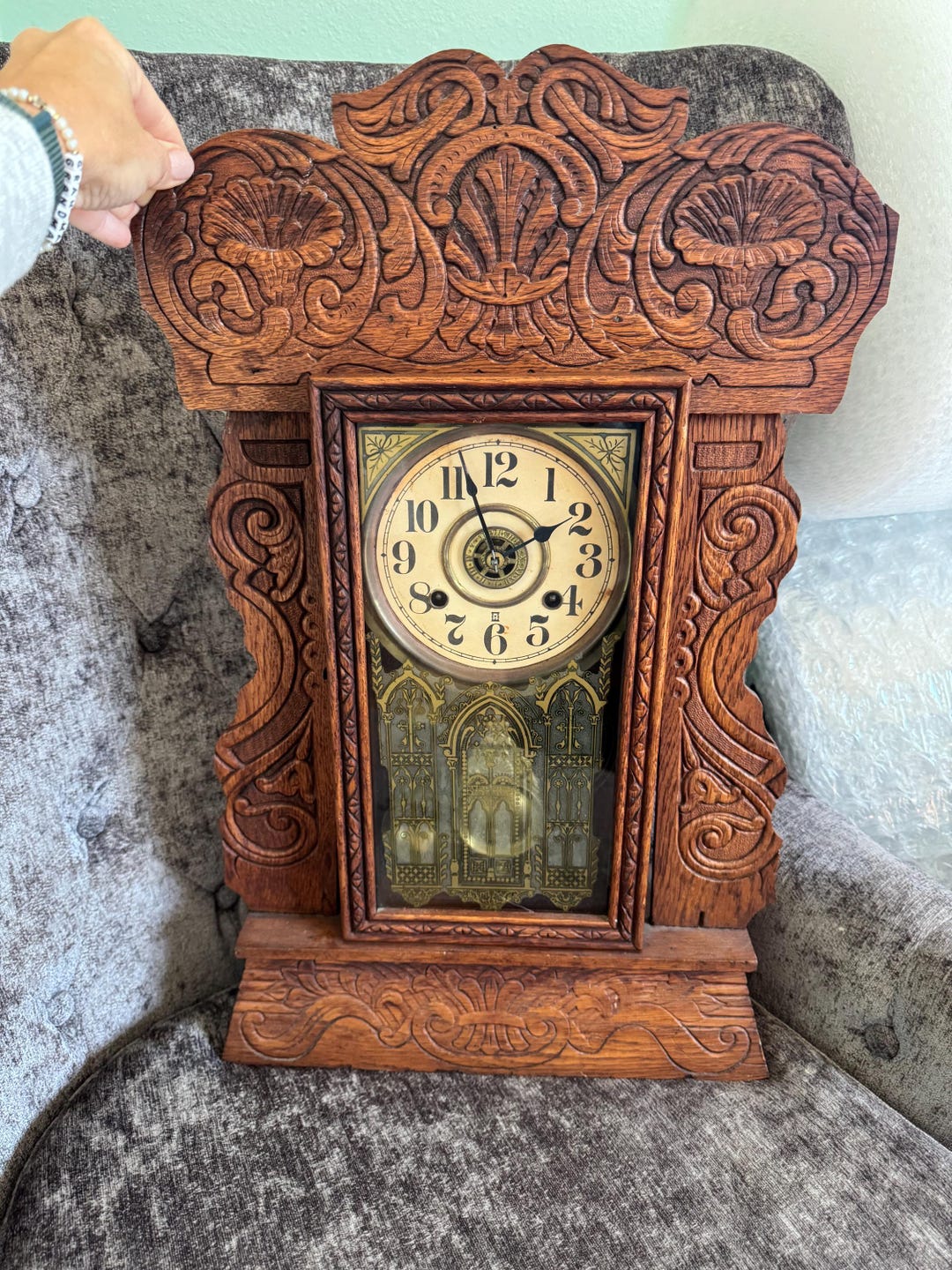 Antique Gothic Forest Lord of Rings Clock Ornate Grandfather Dong Ding ...