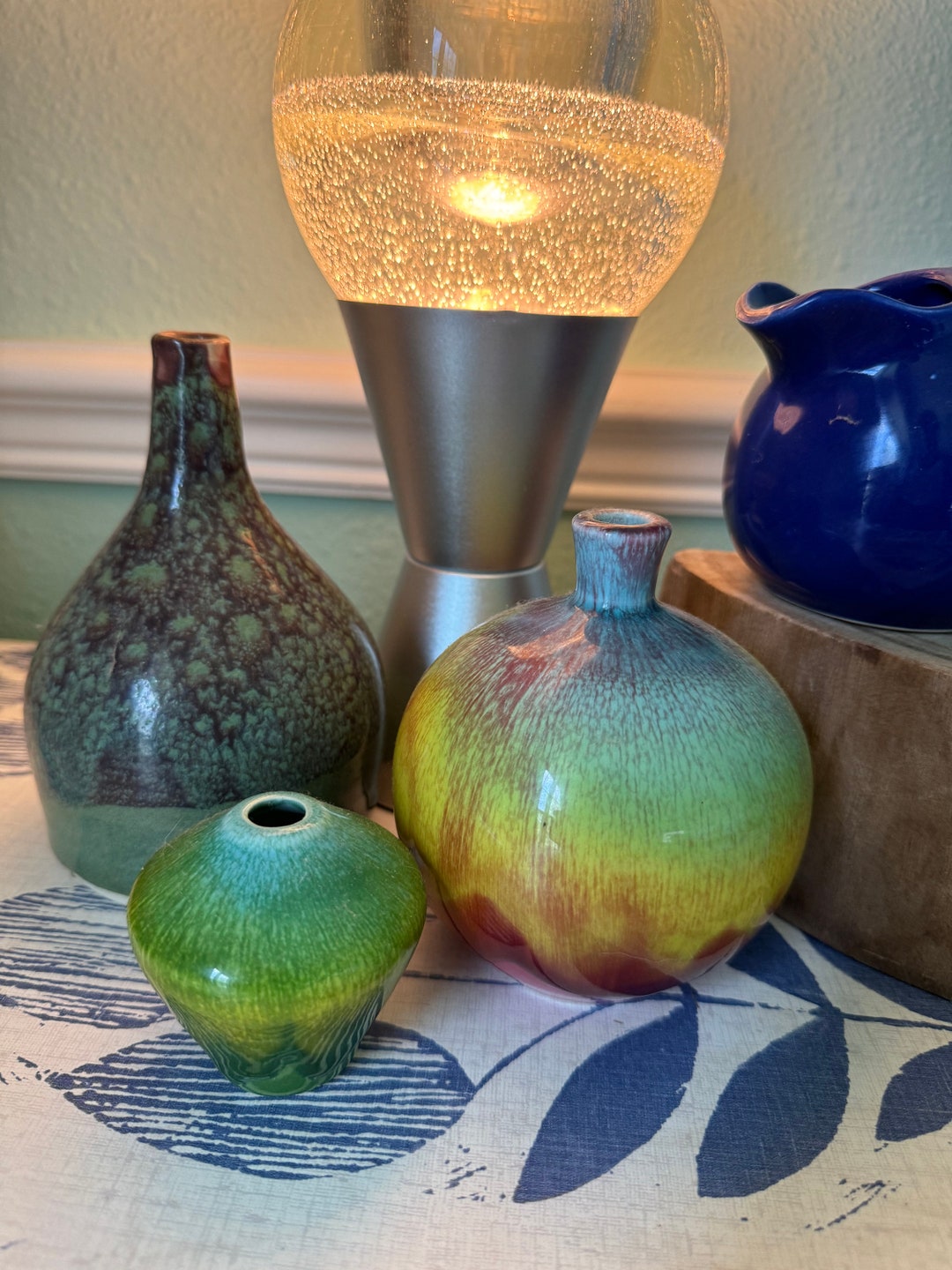Vintage Pottery Signed Artist Set Collection Artesian Handmade Glaze ...