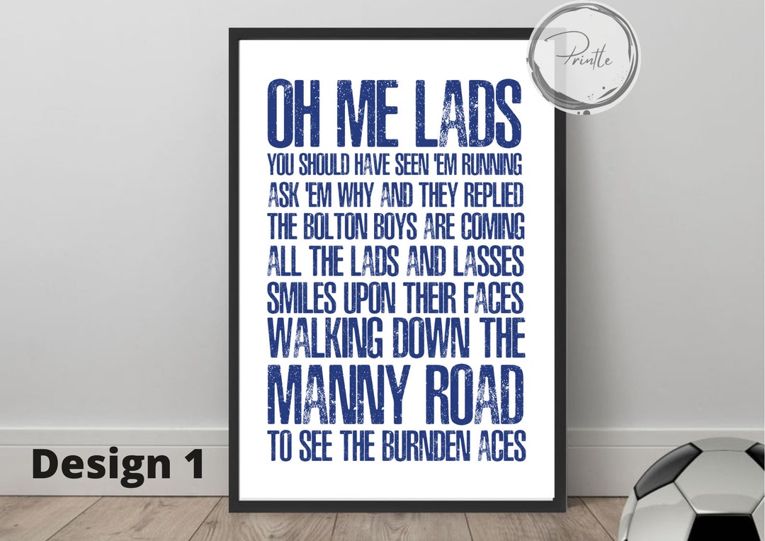 Football Poster, Bolton, Wall Decor, Football Print, Soccer Poster ...