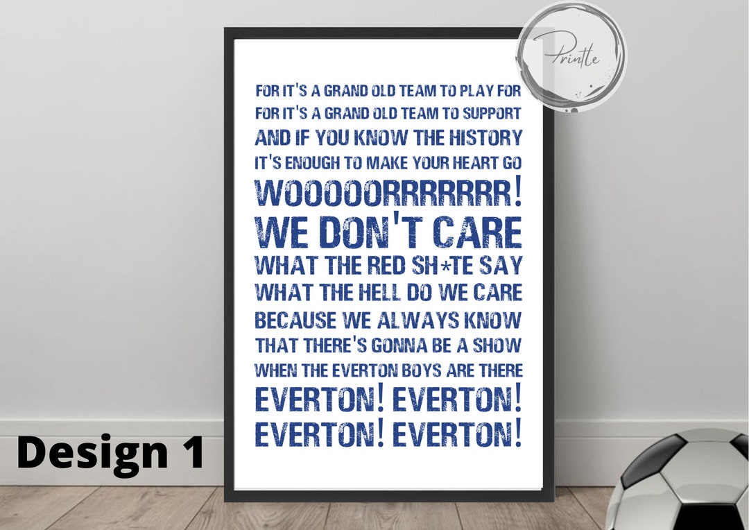 Football Poster, Everton, Wall Decor, Football Print, Soccer Poster ...