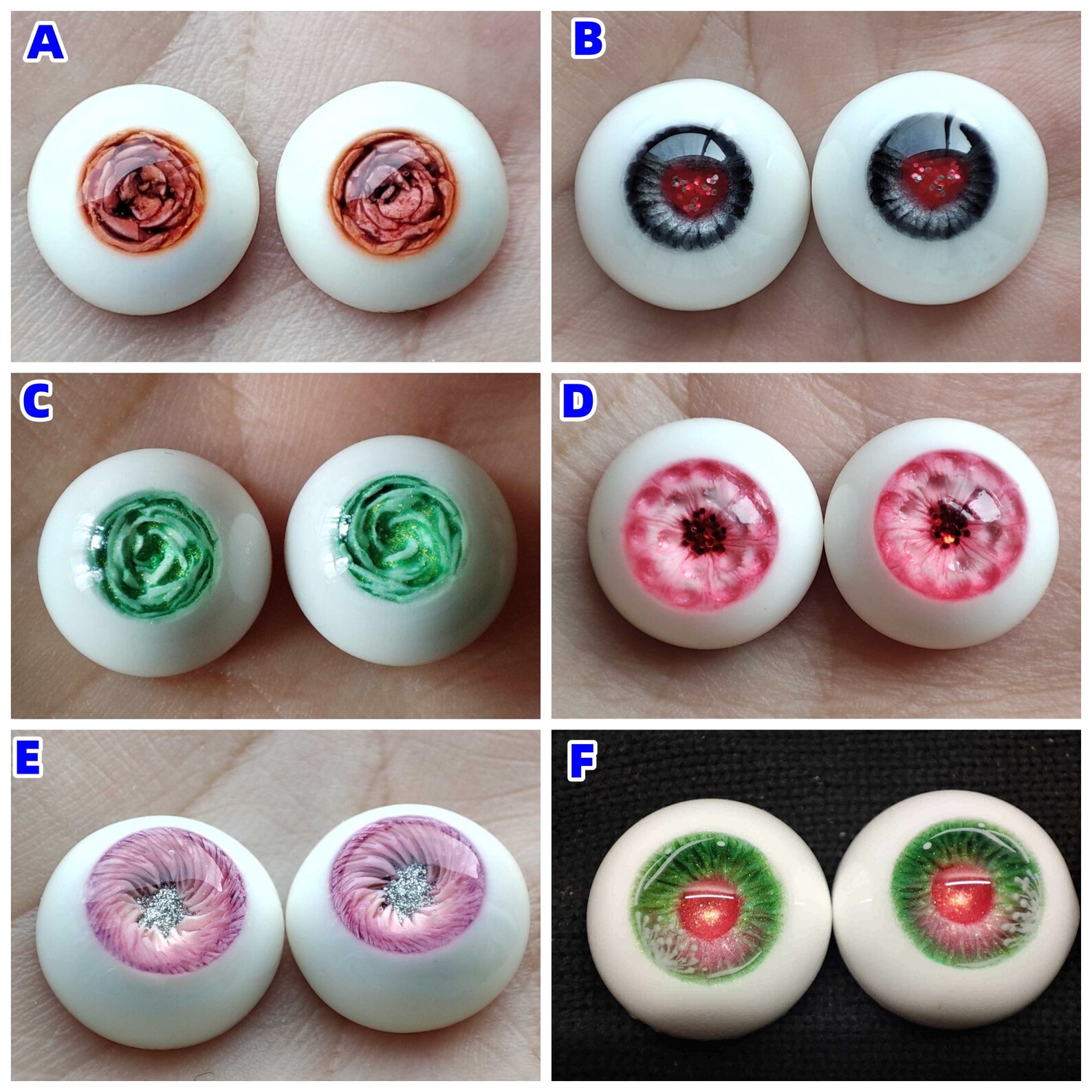 Bjd Doll Eyes Resin Eyes Doll Eyes for 1/3 1/4 1/6 Bjd Doll, Realistic ...