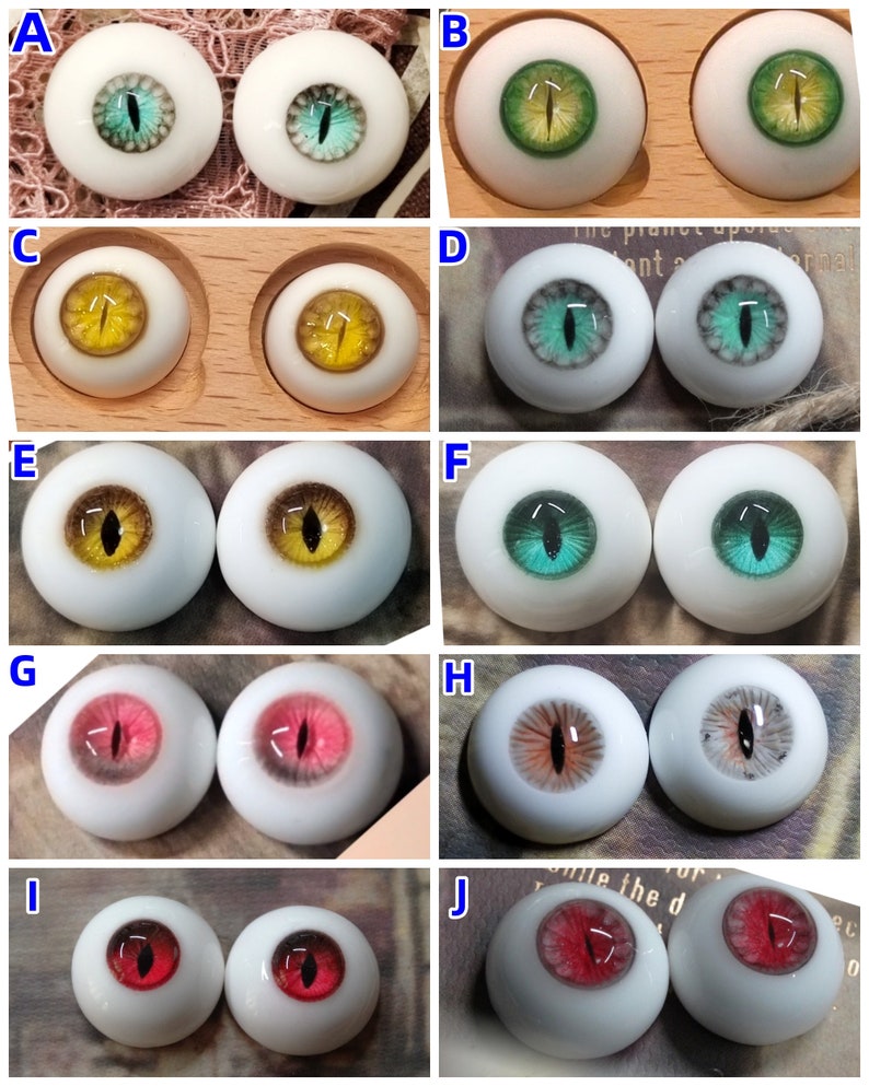 BJD Doll Eyes, Resin Eyes for Ball Joint Doll, Realistic BJD Eyes,10mm ...
