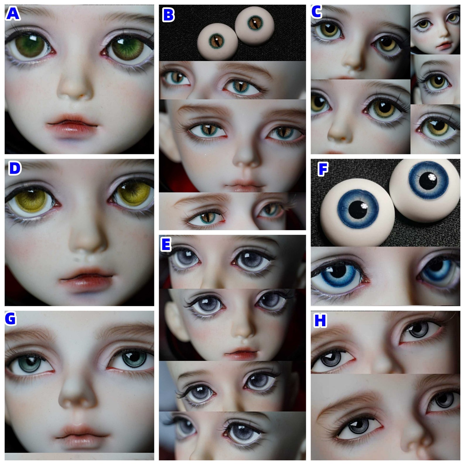 Realistic Doll Eyes/bjd Eyes /resin Eyes/craft Eyes/safety Eyes for 1/3 ...