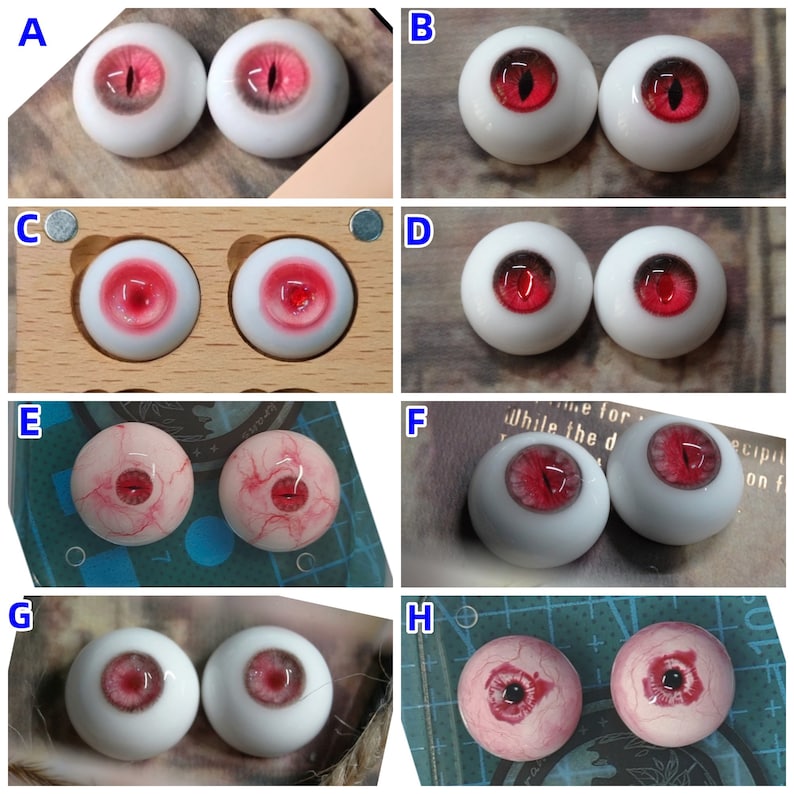 Handmade Horror BJD Eyes, Blood Sclera, Doll Eyes (12mm-20mm) - Etsy