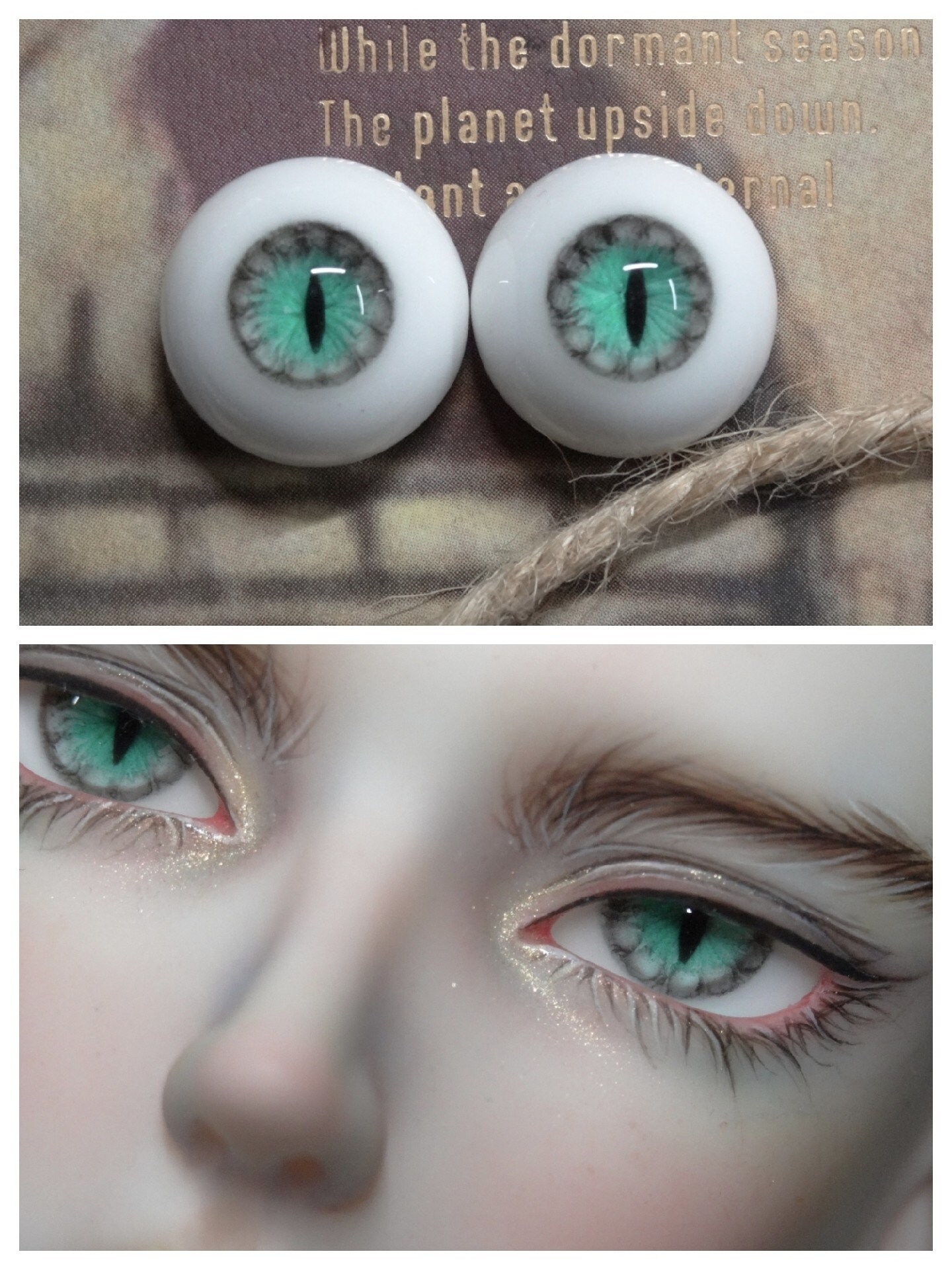 BJD Doll Eyes, Resin Eyes for Ball Joint Doll, Realistic BJD Eyes,10mm ...