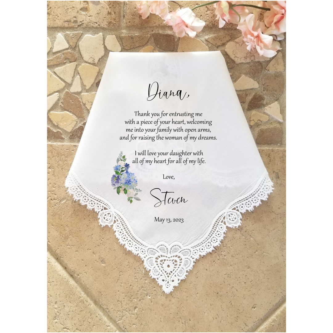 Personalized Wedding Handkerchief for Mother of the Bride From the ...