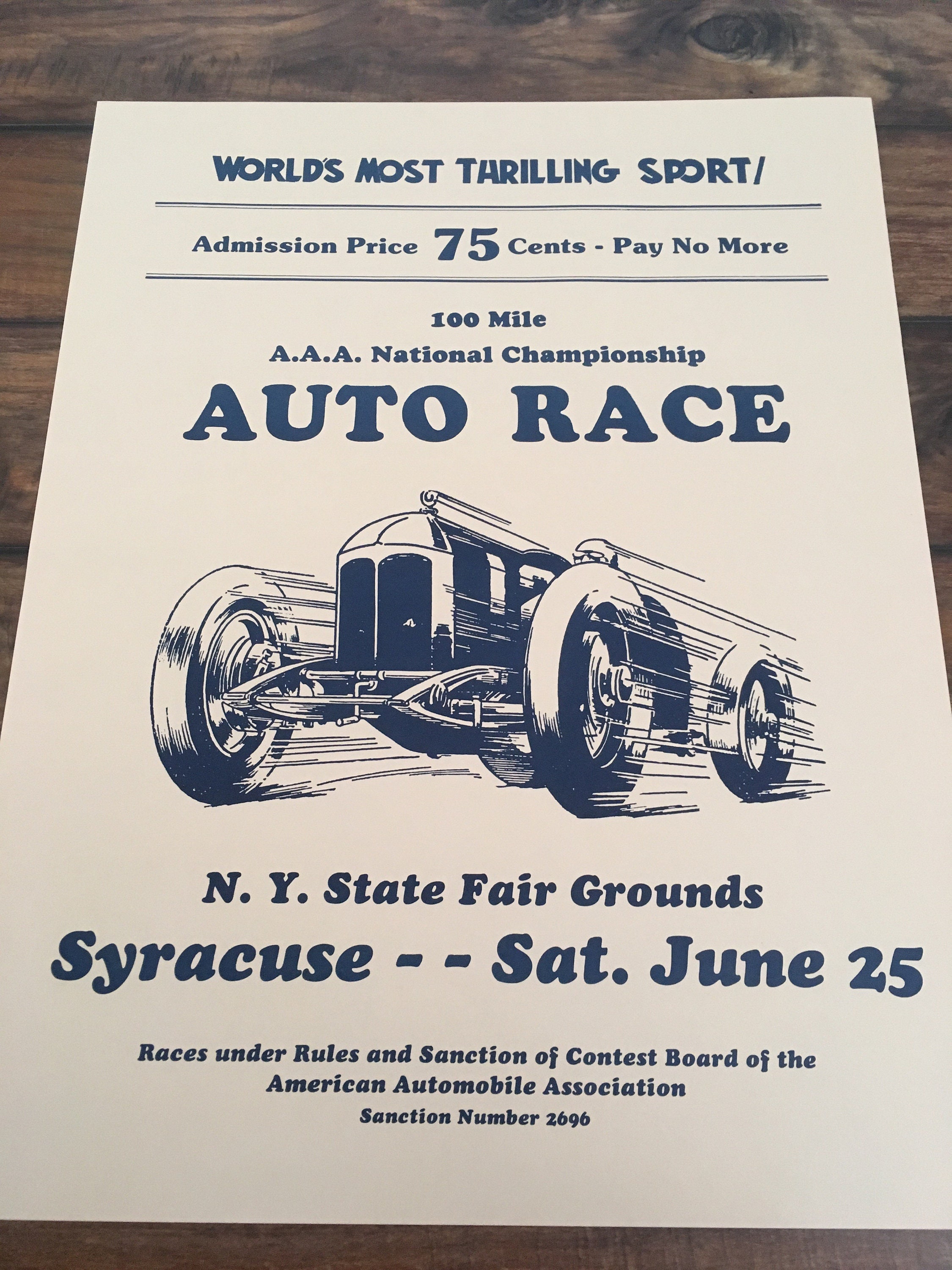 1934 New York State Fair Racing Reproduction Poster Print - Etsy