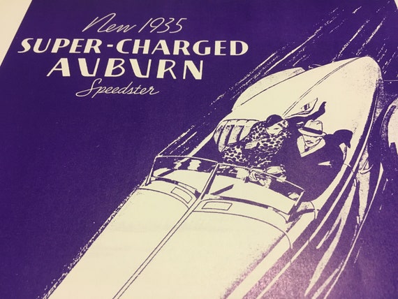 1935 Auburn Super-Charged Speedster Ad reproduction poster | Etsy